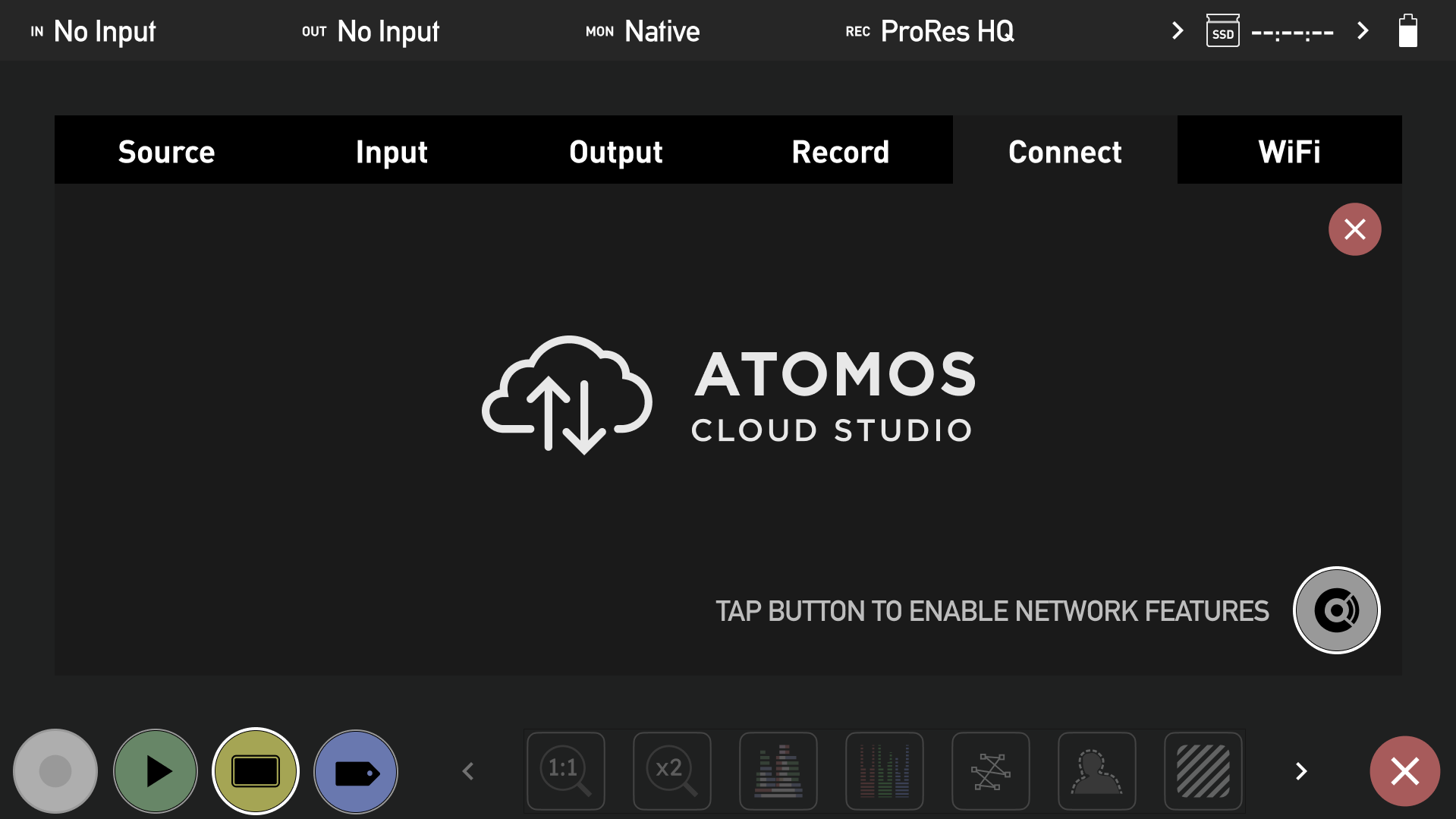 Connect Menu – Support - Atomos